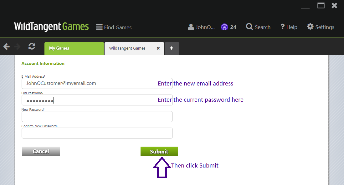 How to change the account's email address – Help Center